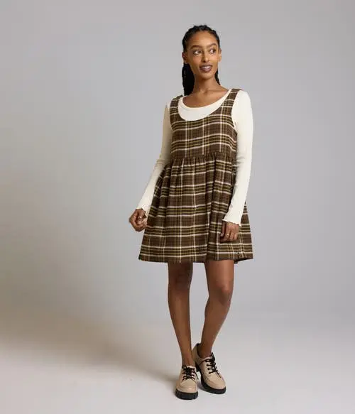KNOWN SUPPLY Glenwood Dress - Teak Plaid