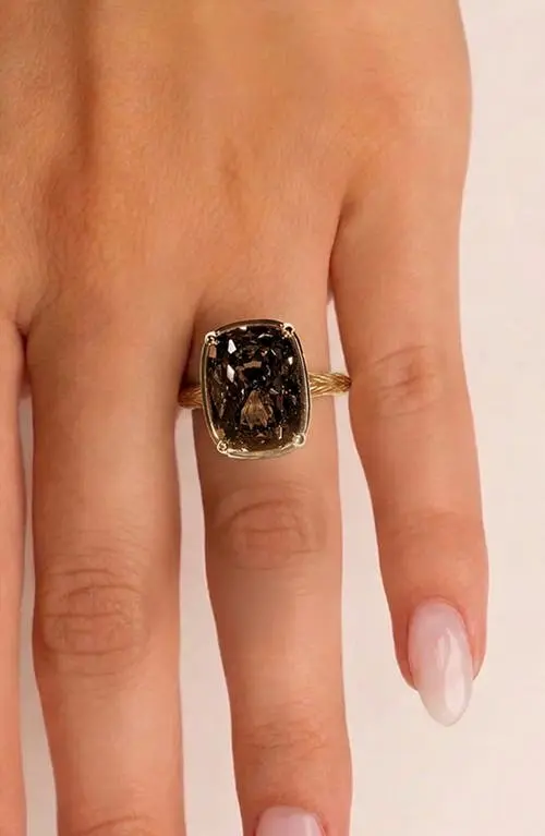 Sterling Forever Sterling Cubic Zirconia Elongated Cushion Ring - Gold