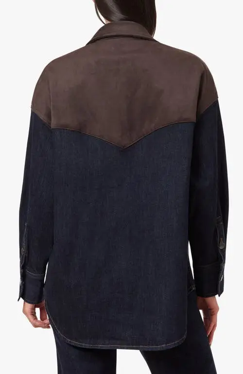 Habitual Mixed Media Denim Shirt Jacket