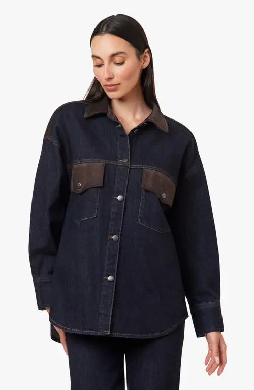 Habitual Mixed Media Denim Shirt Jacket