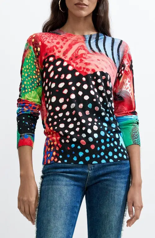 Desigual Thin Gauge Graphic Pullover