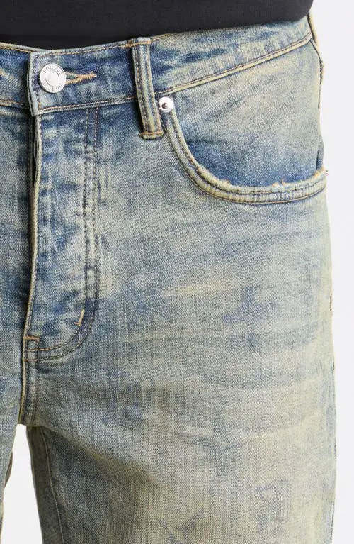 PURPLE BRAND Gothic Wire Monogram Low Rise Skinny Jeans