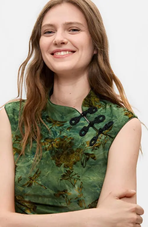 Desigual Mandarin Collar Sleeveless Top