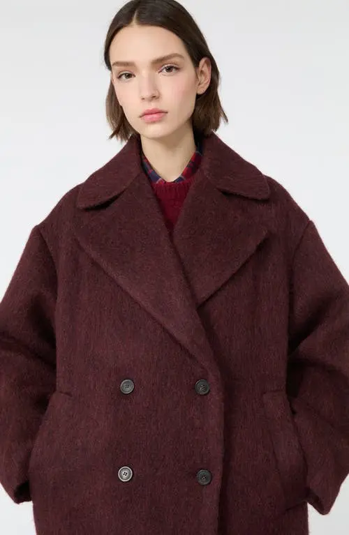 Max Mara Accento Wool Blend Double Breasted Coat