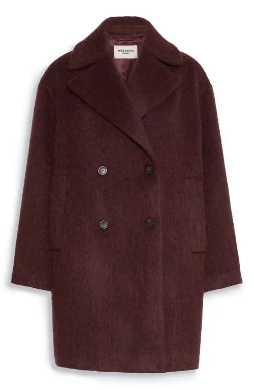 Max Mara Accento Wool Blend Double Breasted Coat