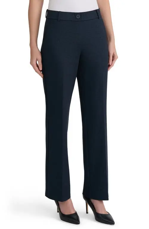 KASPER Faux Fly Straight Leg Trousers