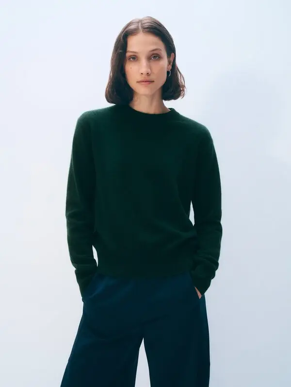 WHITE & WARREN Cashmere Crew Sweater In Size