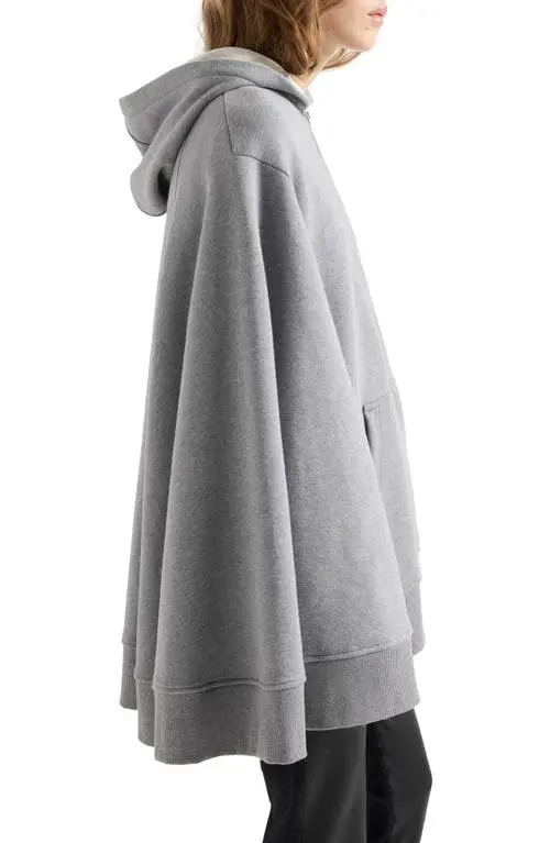 7 For All Mankind Oversized Full Zip Hoodie - Cotton Ash