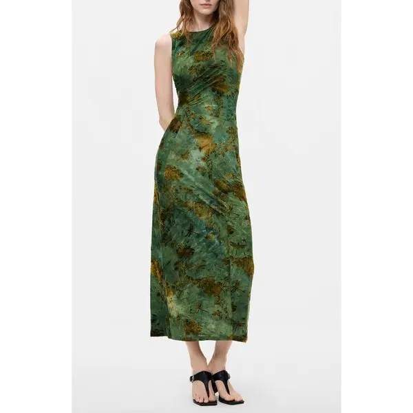 Desigual Sleeveless Ruched Midi Dress