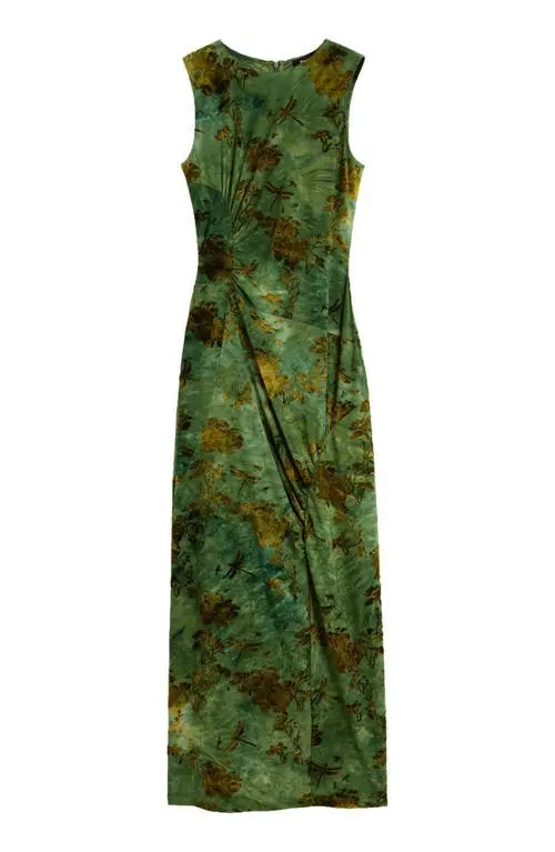 Desigual Sleeveless Ruched Midi Dress