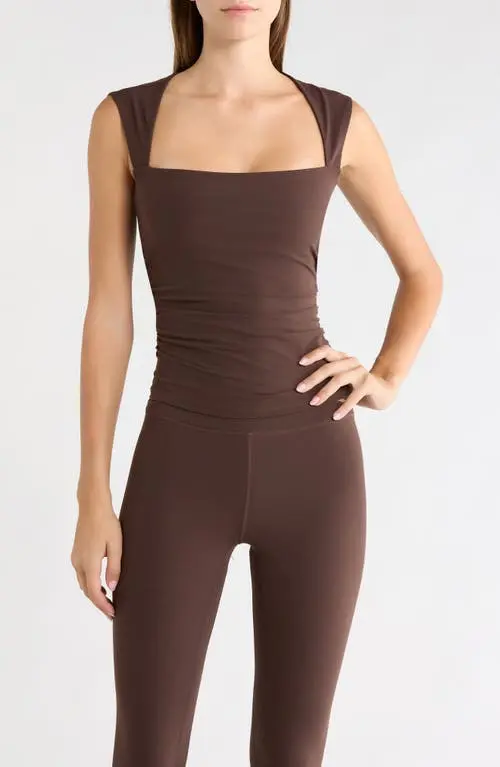MPG Cloud Square Neck Ruched Performance Tank - Java