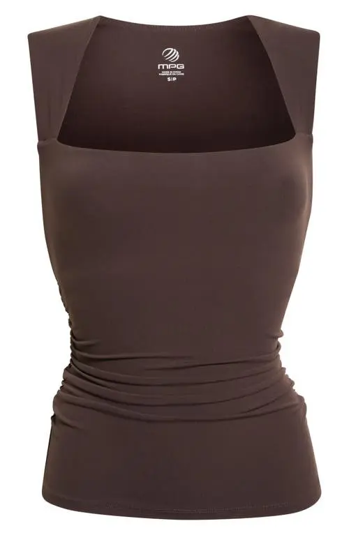 MPG Cloud Square Neck Ruched Performance Tank - Java