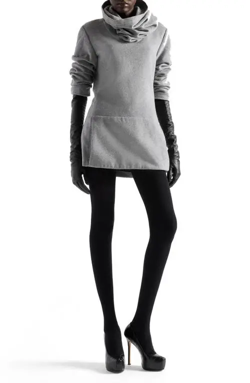 7 For All Mankind Ruched High Neck Wool Blend Minidress