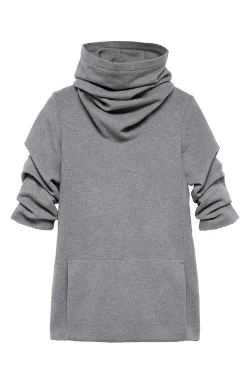 7 For All Mankind Ruched High Neck Wool Blend Minidress