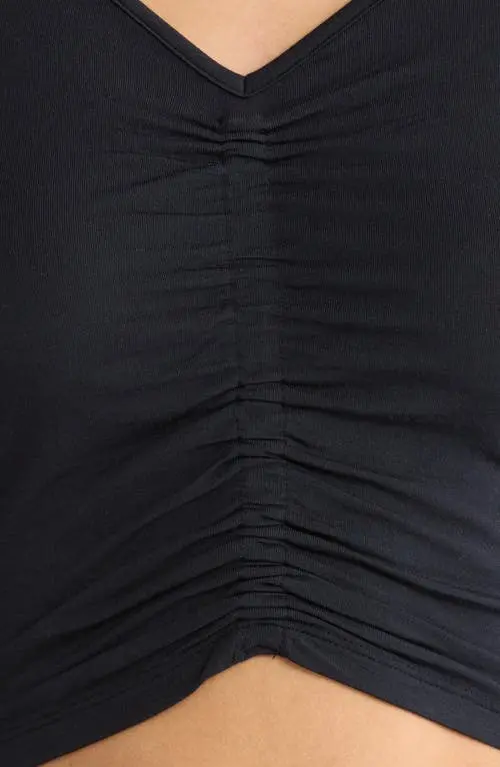 MPG Breeze Ruched Long Sleeve Top - Black