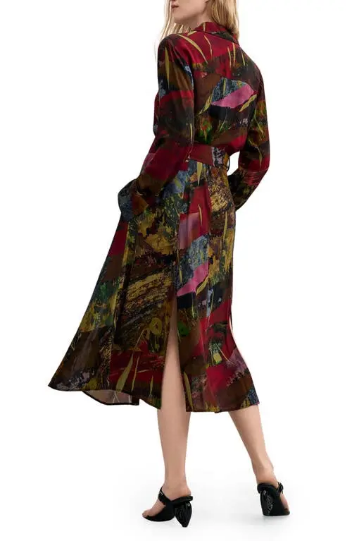 Desigual Printed Long Sleeve Shirt Dress