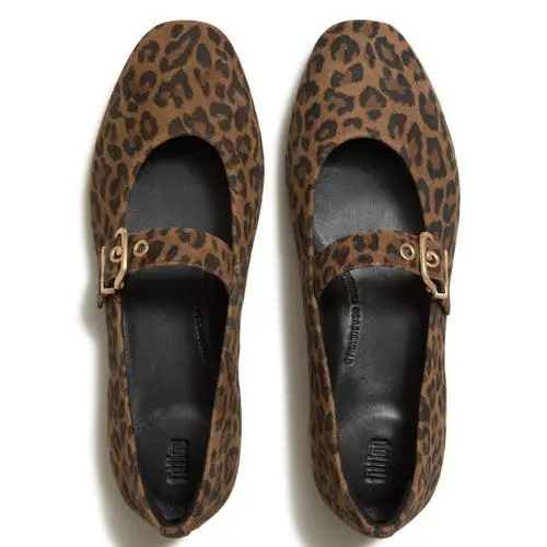 Fitflop Delicato Suede Leopard Mary Janes