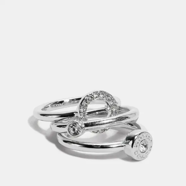 COACH OUTLET Open Circle Halo Ring Set - Silver