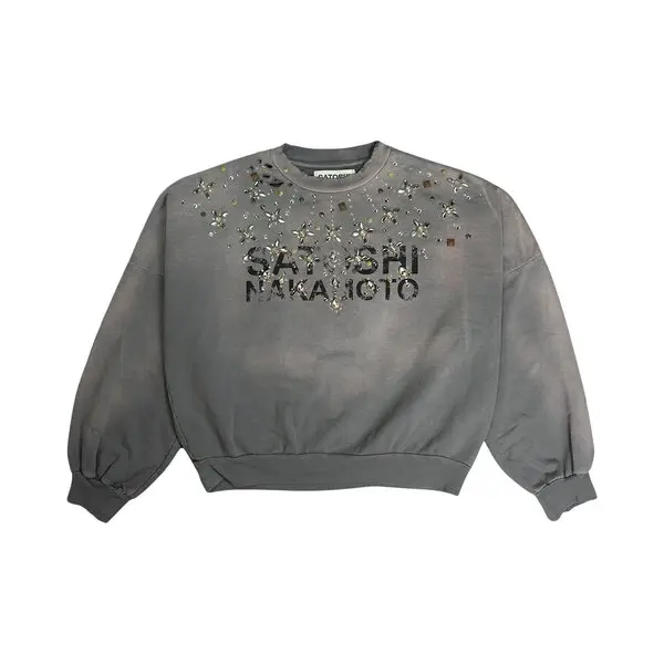 SATOSHI NAKAMOTO Crystal Castle Crewneck 'washed