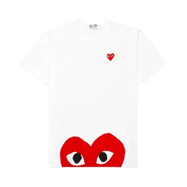 Play Comme Des Garcon Red Half Heart T-shirt