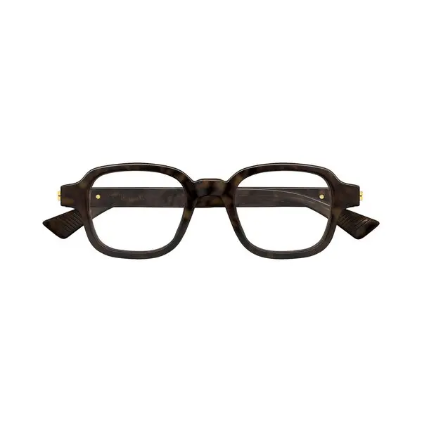 Bottega Veneta Squared Shape Eyeglasses 'havana/transparent