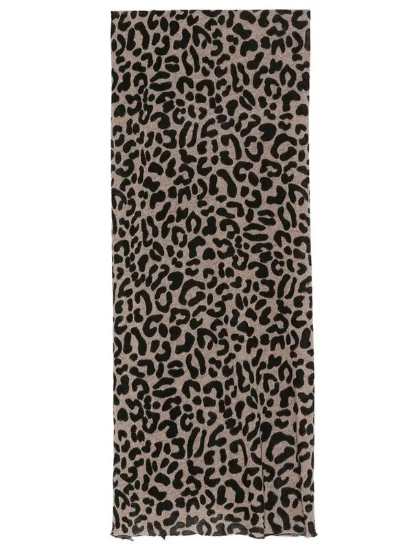 Faliero Sarti Ayame Cashmere Stole With Leopard Print - Brown