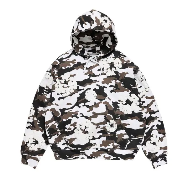 DENIM TEARS Cotton Wreath Hoodie 'snow Camo - White