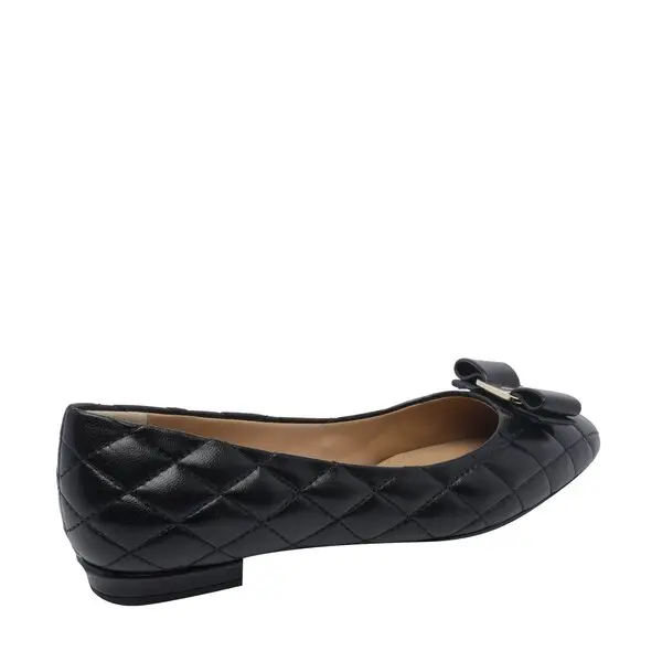 FERRAGAMO Varina Quilt Ballets - Black