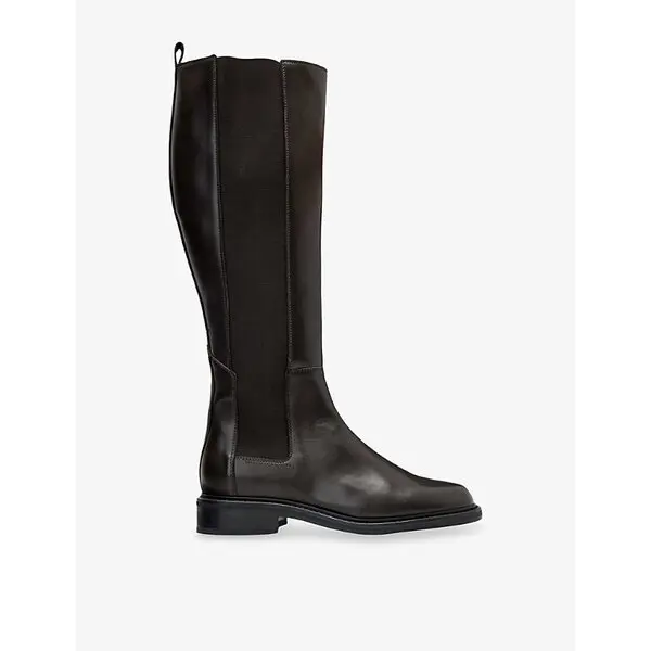 ALLSAINTS Bales Leather Knee-high Boots - Dark Brown
