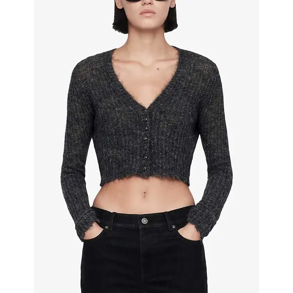 ALLSAINTS Mable V-neck Cropped Alpaca-blend Cardigan