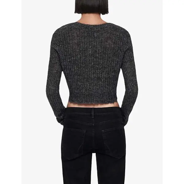 ALLSAINTS Mable V-neck Cropped Alpaca-blend Cardigan
