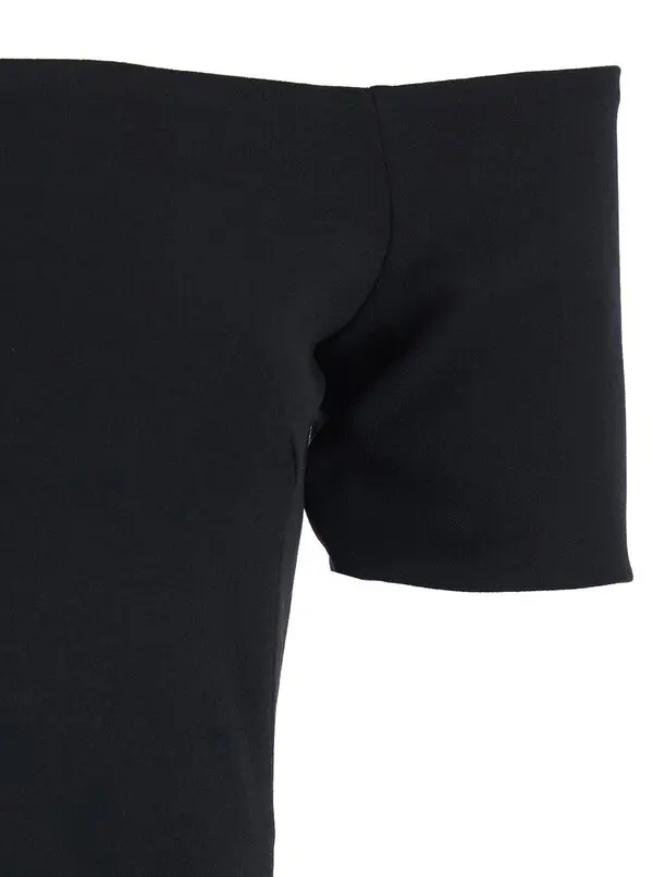 Solace London Dress 'nile' With Off Shoulder And Vent On The Back In Black Fabric For - Multicolor
