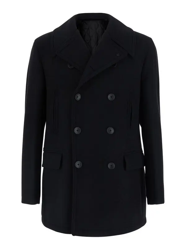 Tagliatore San Francisco' Double-breasted Coat With Notched Revers In Blend Wool For