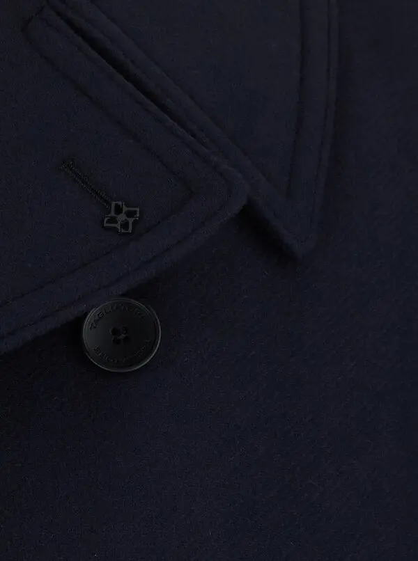 Tagliatore San Francisco' Blue Double-breasted Coat With Notched Revers In Wool Blend For - Multicolor