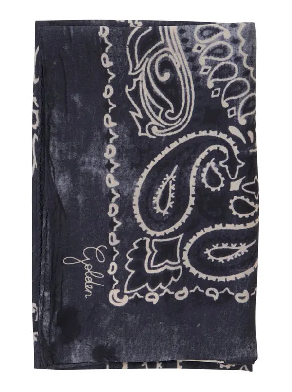 GOLDEN GOOSE Gray Silk All-over Paisley Print Scarf For - Multicolor
