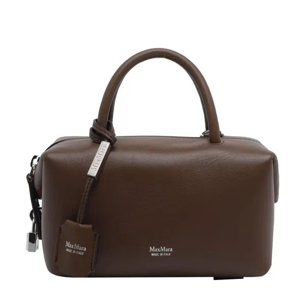 Max Mara 0,3 Cm Holdalls Small Boston Bag - Brown