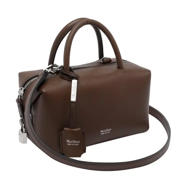 Max Mara 0,3 Cm Holdalls Small Boston Bag - Brown