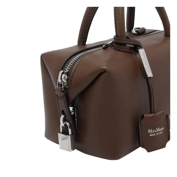 Max Mara 0,3 Cm Holdalls Small Boston Bag - Brown