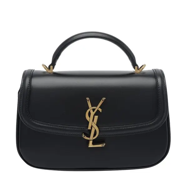 Saint Laurent Box Small Leather Solferino Bag With Handle - Black