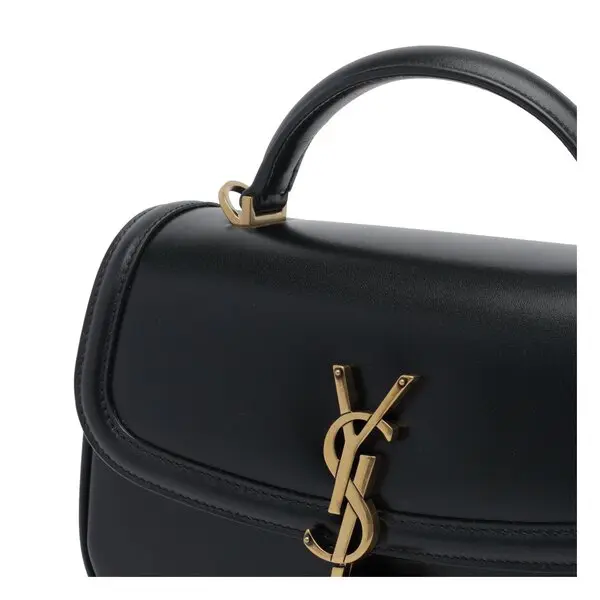 Saint Laurent Box Small Leather Solferino Bag With Handle - Black
