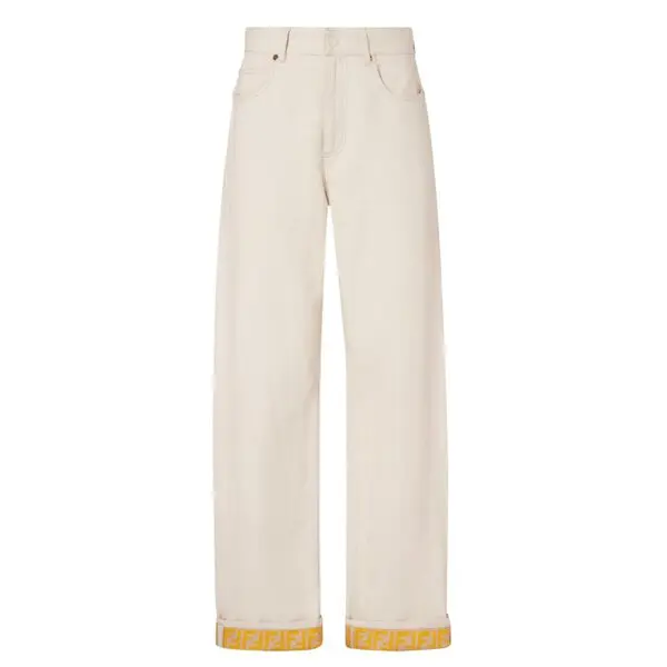 Fendi Ff Detail Denim Pants