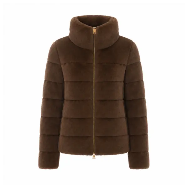 Herno Faux Fur Cape - Brown