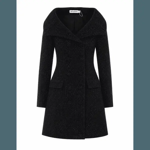 SELF-PORTRAIT Boucle Mini Dress - Black