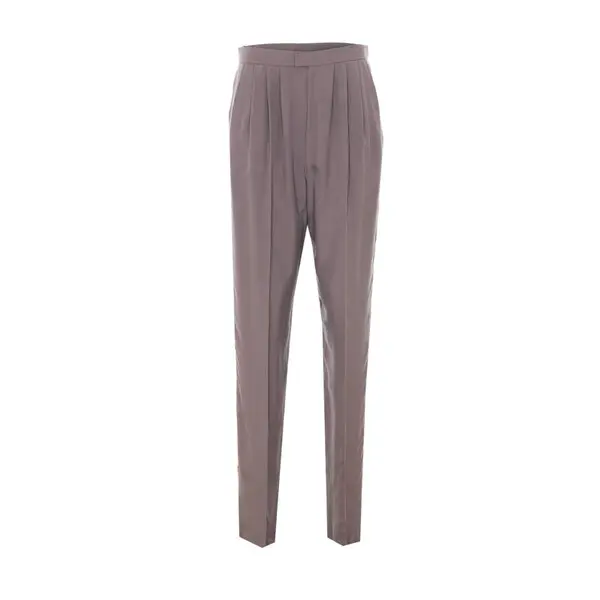 Saint Laurent Habotai Silk Pants - Gray
