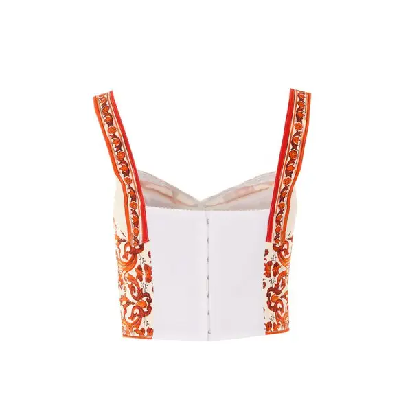 Dolce & Gabbana Maiolica Print Top - White