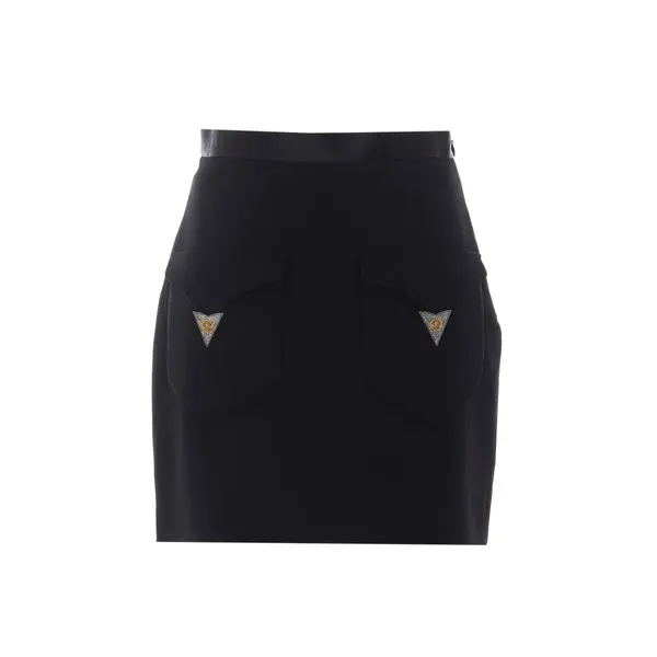 Versace Wool Mini Skirt - Black