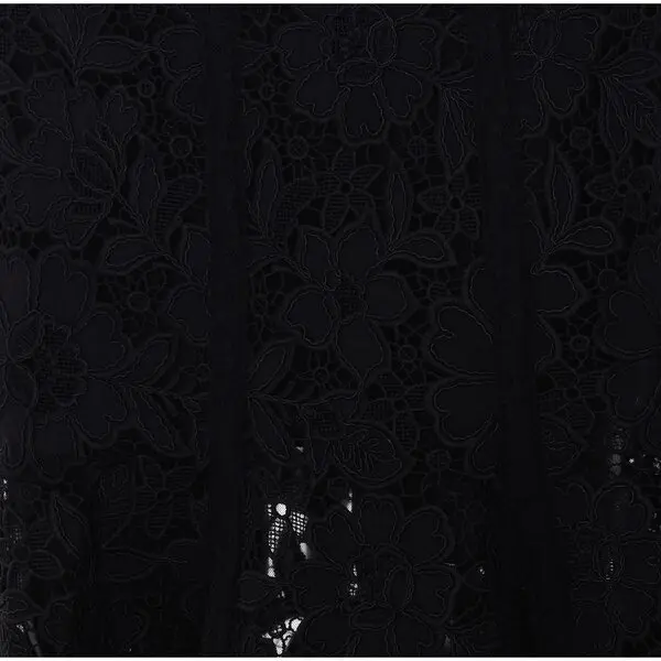 SELF-PORTRAIT Lace Midi Skirt - Black