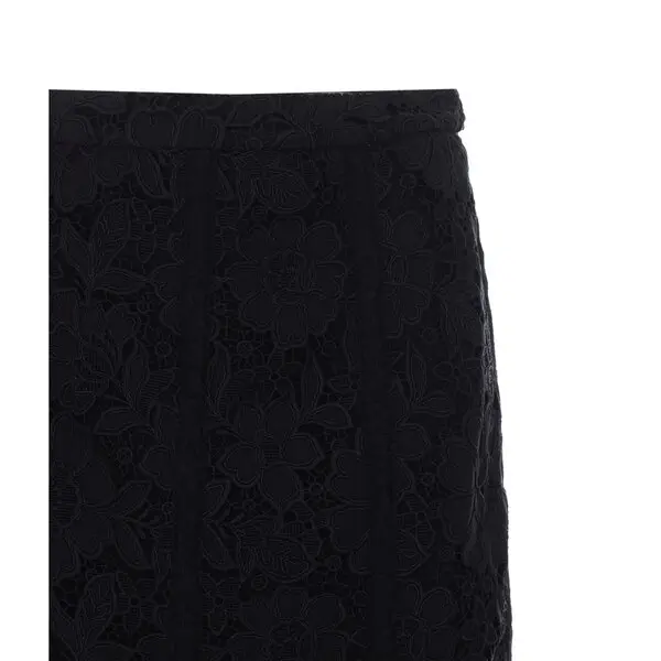 SELF-PORTRAIT Lace Midi Skirt - Black