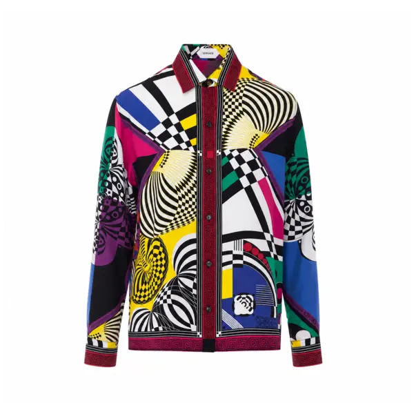 Versace Silk Twill Teatro Print Shirt - Multicolor
