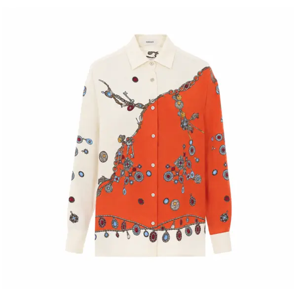 Versace Stolen Jewels Print Shirt - Orange